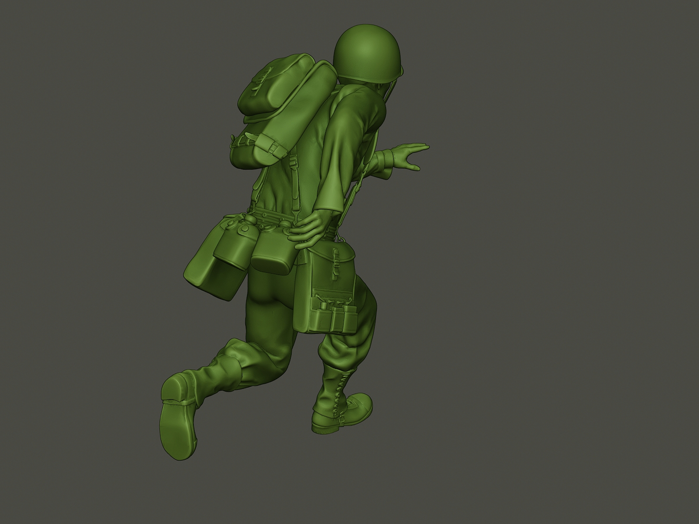 American soldier ww2 running 3D - TurboSquid 1572909
