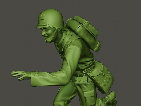 American soldier ww2 running 3D - TurboSquid 1572909