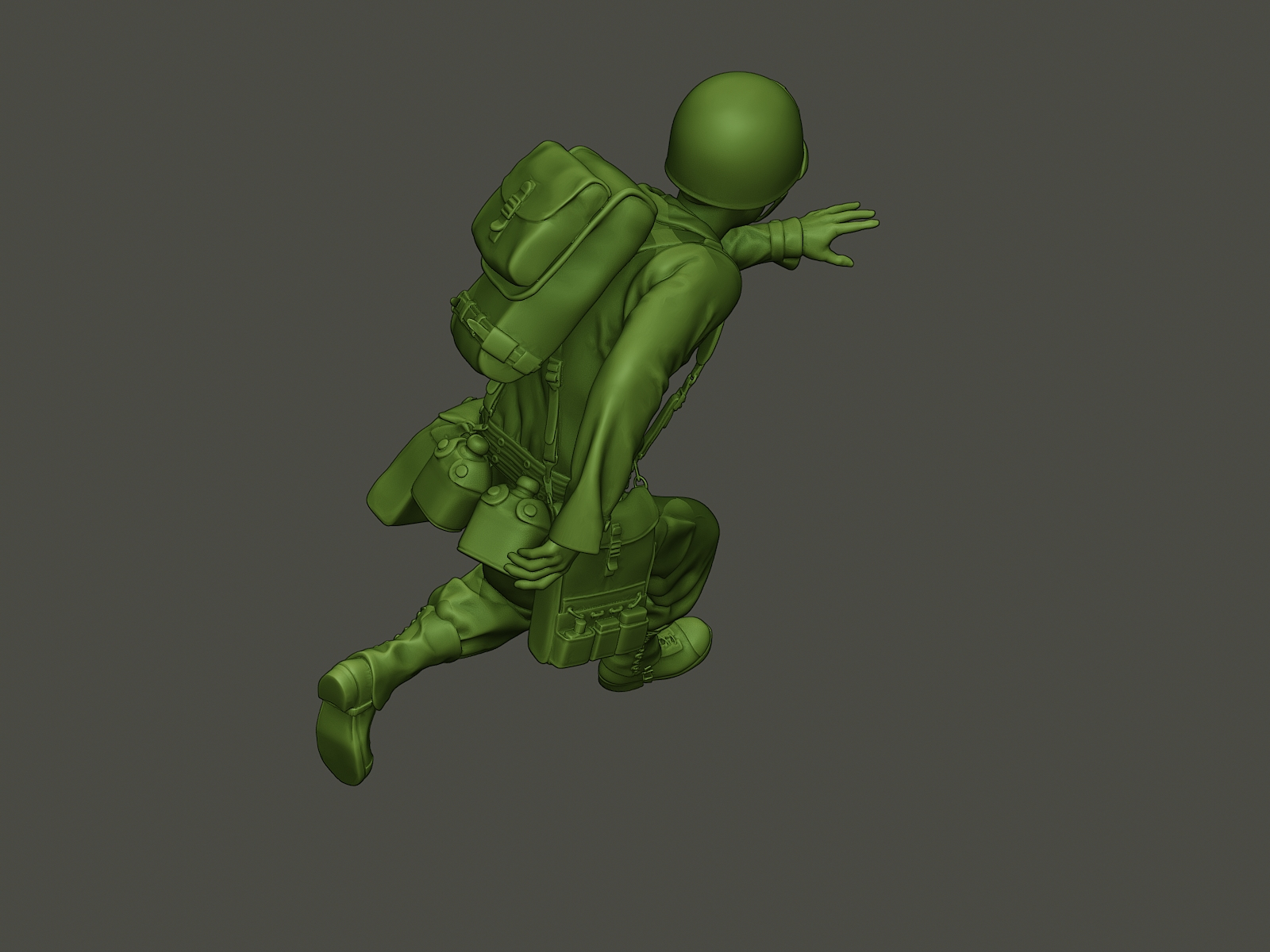 American soldier ww2 running 3D - TurboSquid 1572909