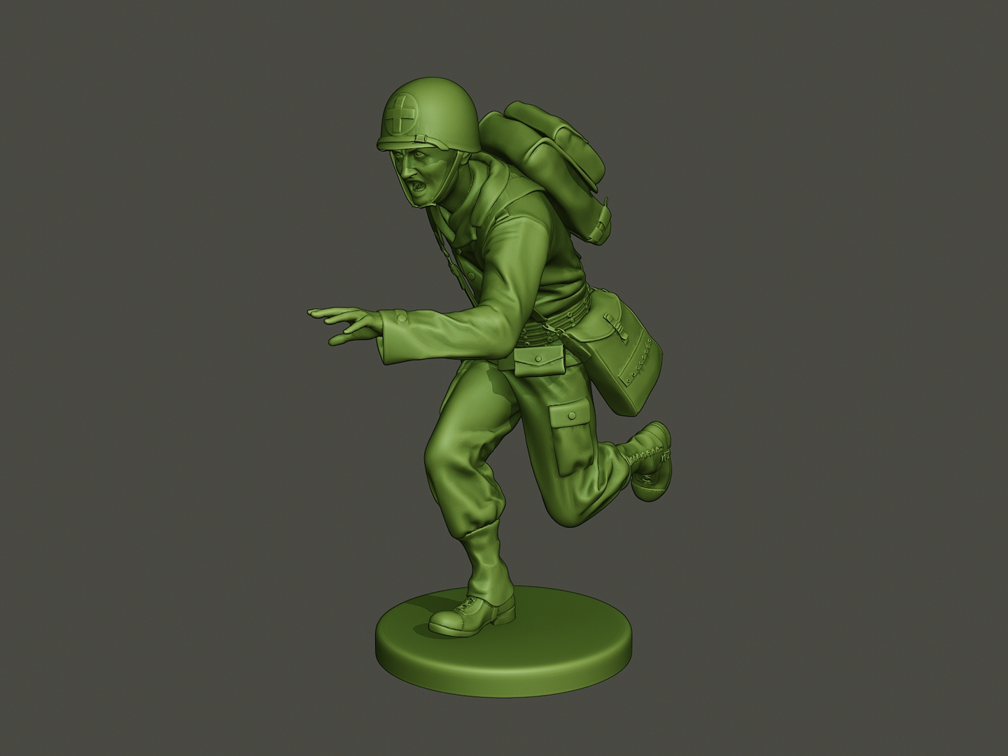 American soldier ww2 running 3D - TurboSquid 1572909