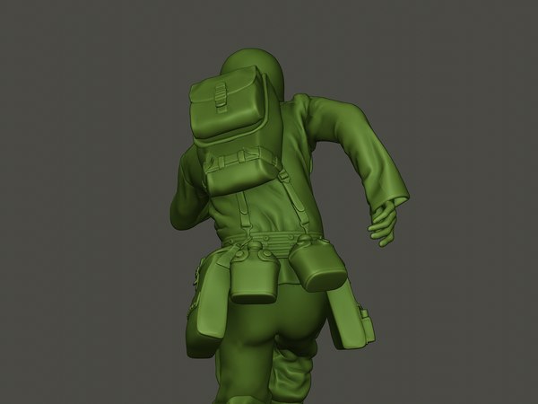 American soldier ww2 running 3D - TurboSquid 1572909