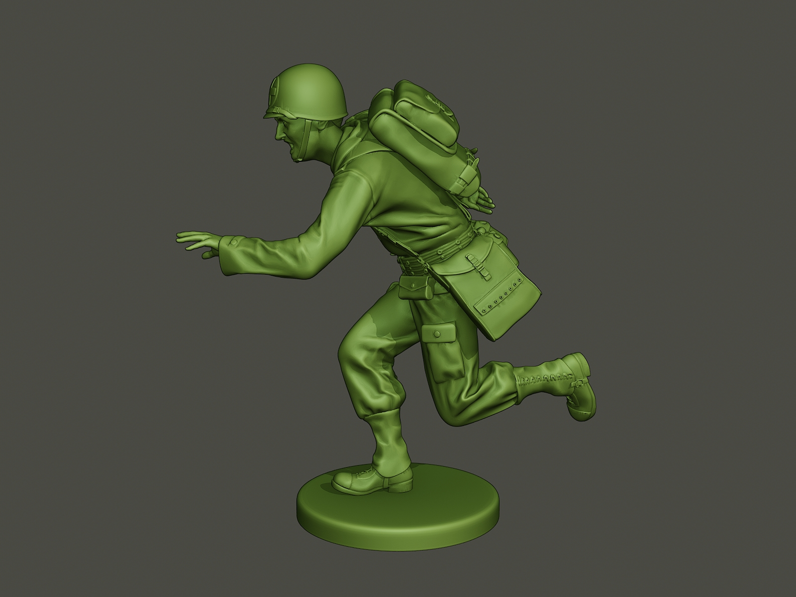 American soldier ww2 running 3D - TurboSquid 1572909