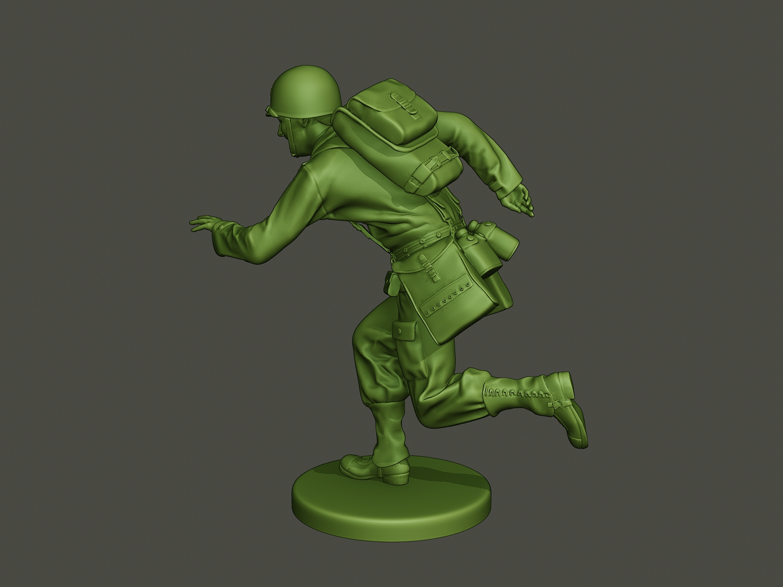 American soldier ww2 running 3D - TurboSquid 1572909