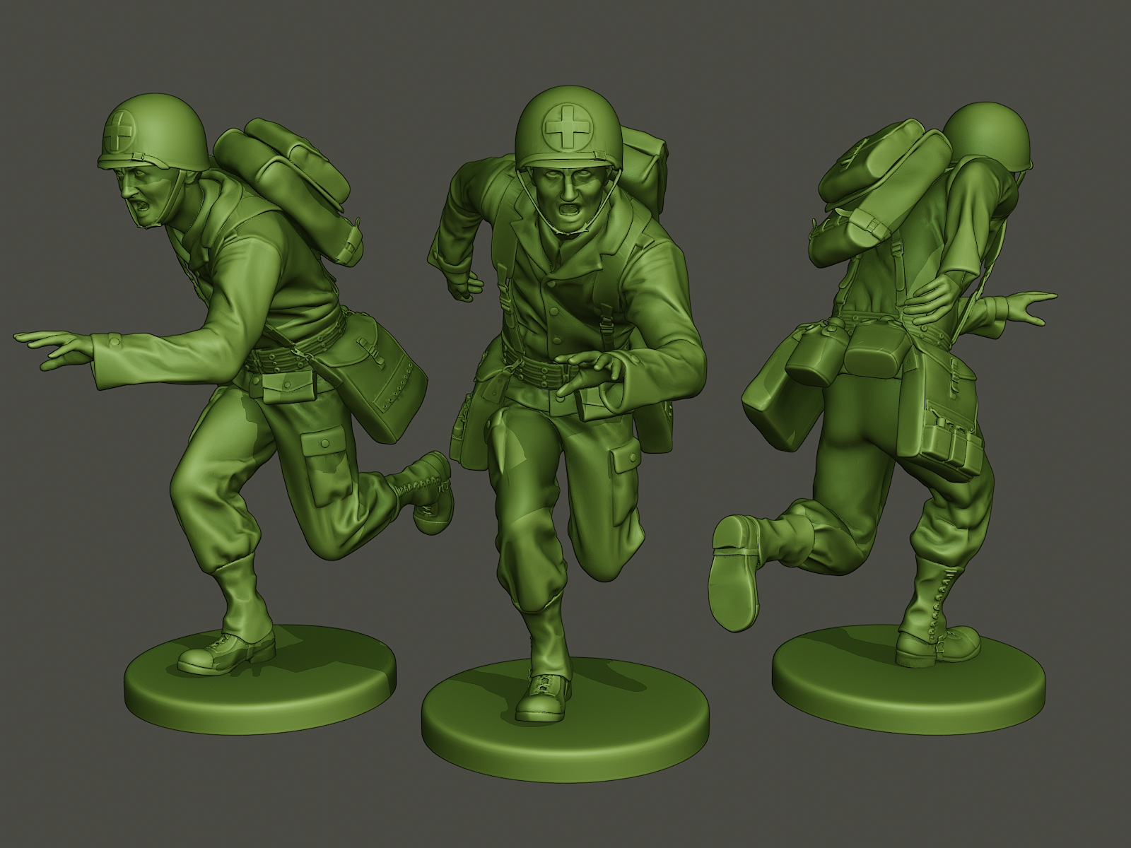 American soldier ww2 running 3D - TurboSquid 1572909