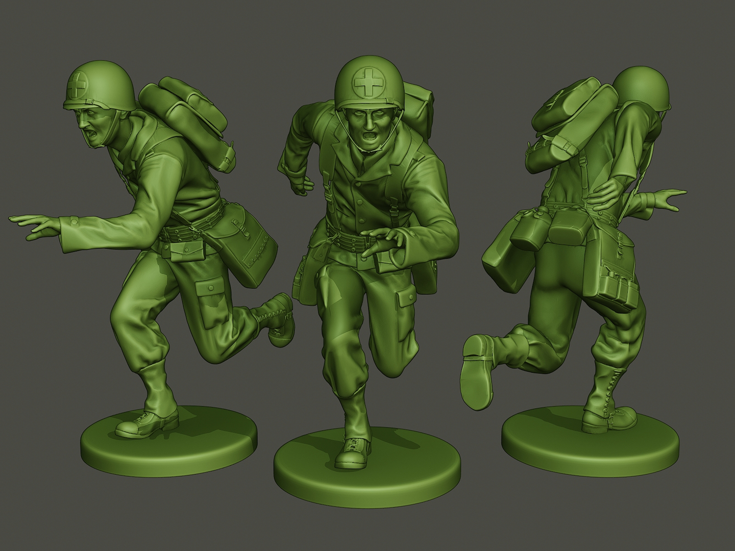 American soldier ww2 running 3D - TurboSquid 1572909