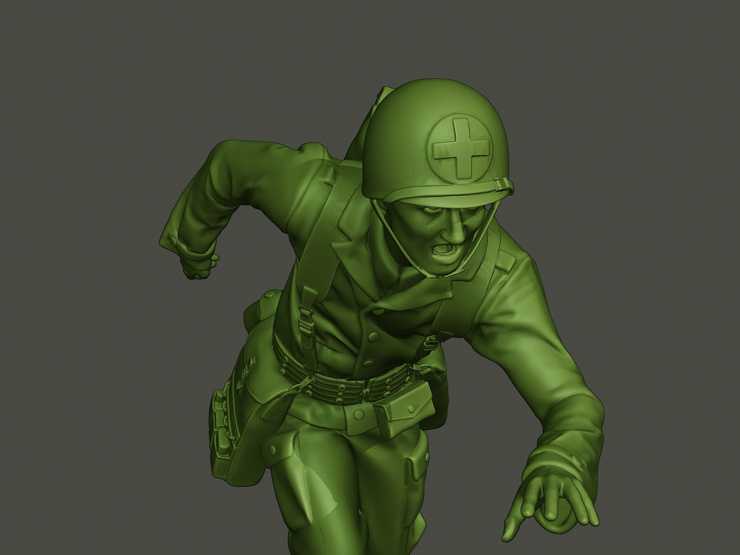 American soldier ww2 running 3D - TurboSquid 1572909