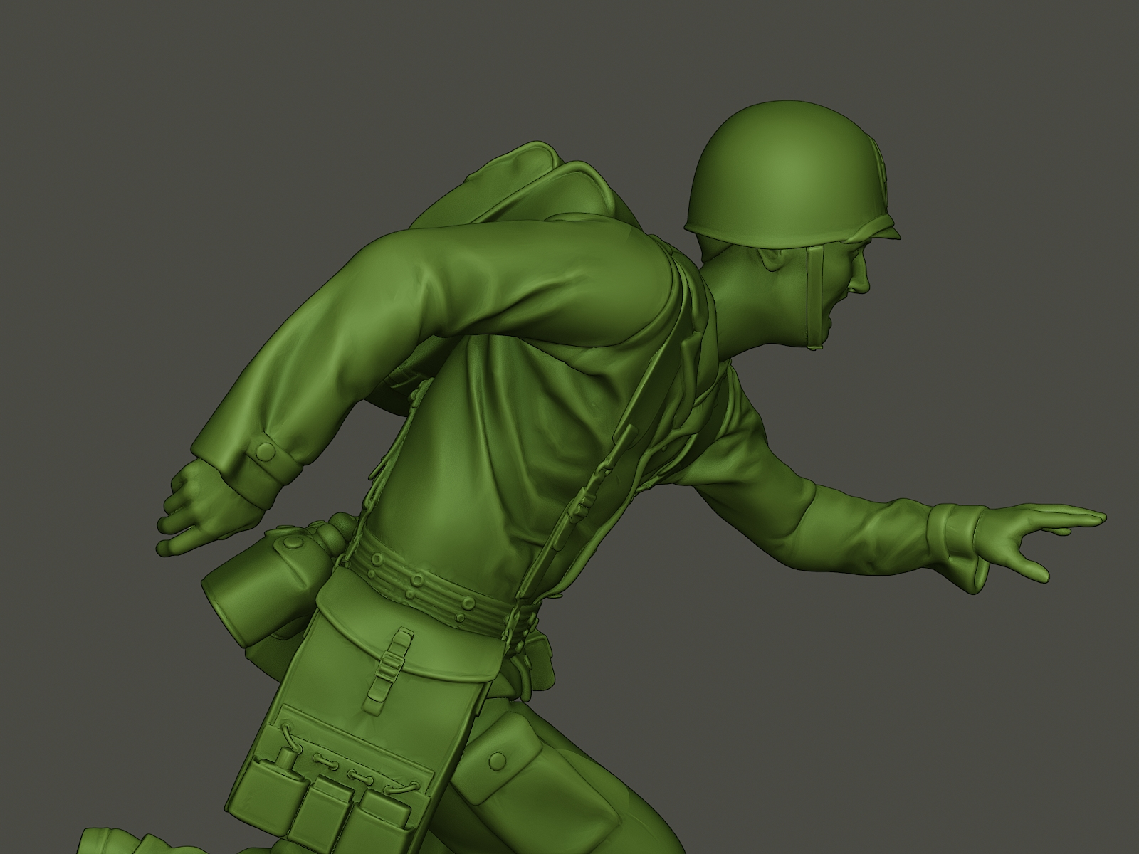 American soldier ww2 running 3D - TurboSquid 1572909