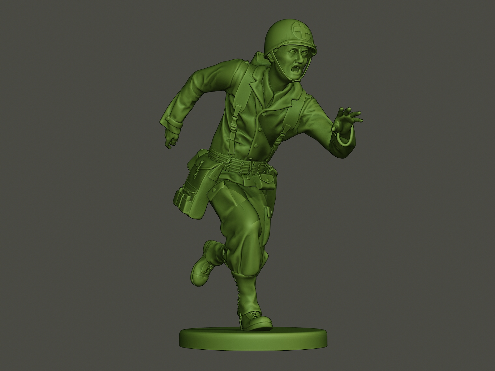 American soldier ww2 running 3D - TurboSquid 1572909