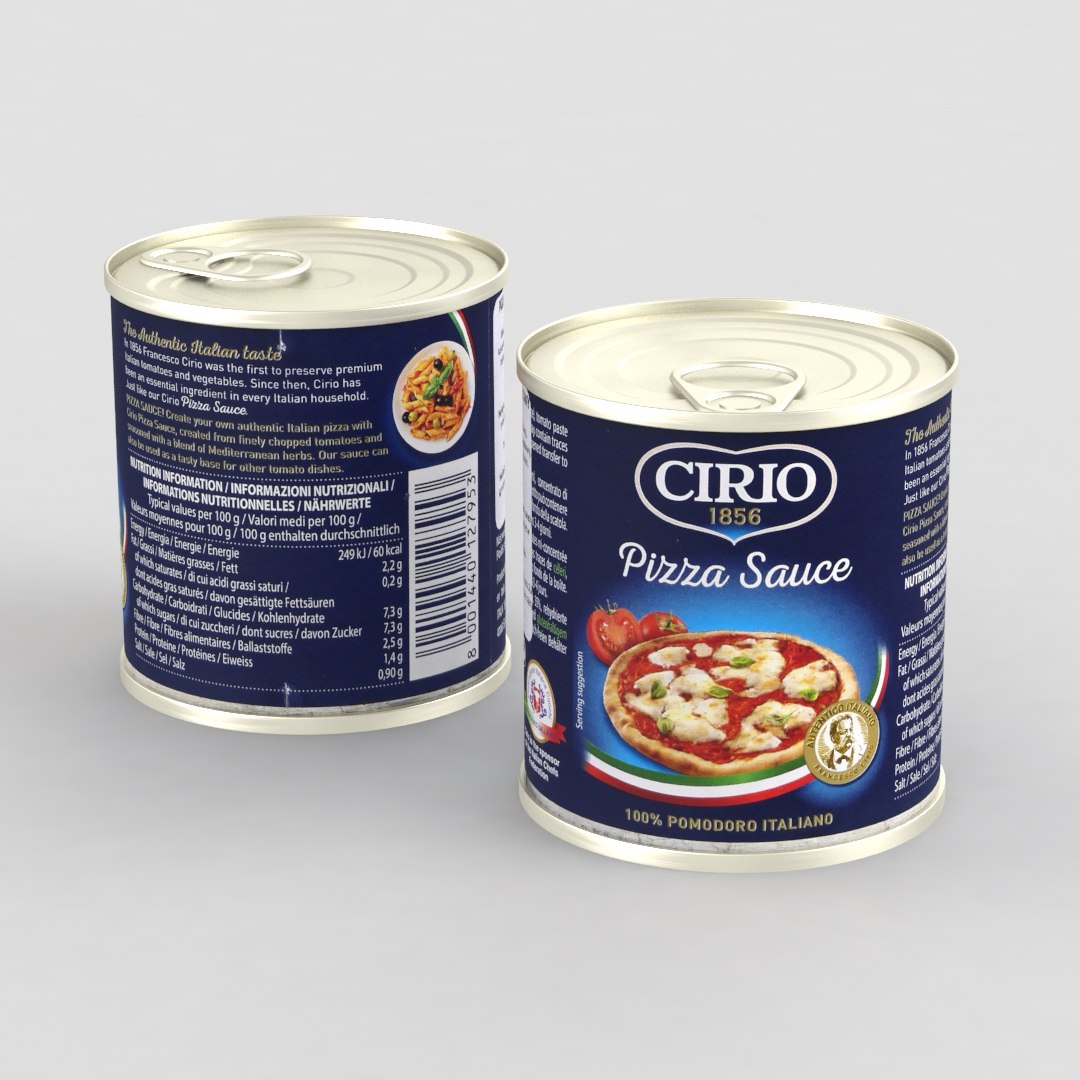 3D model Food Can Cirio Pizza Sauce 190g 2021-Max2012 - TurboSquid 1718367