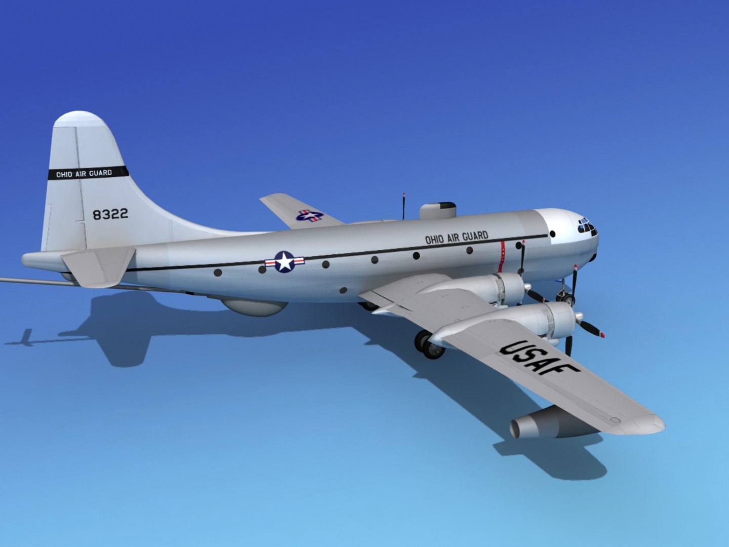Propellers Tanker Kc-97 Air 3d Model