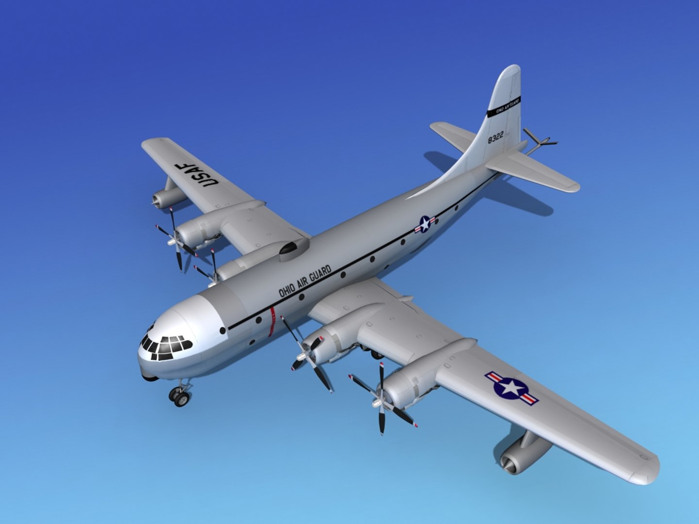 Propellers Tanker Kc-97 Air 3d Model