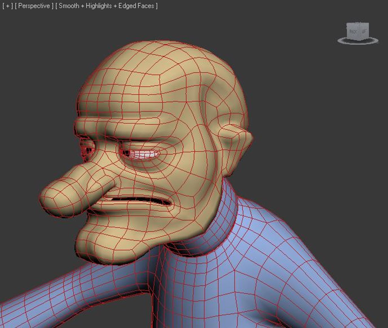 free obj model cartoon character old man