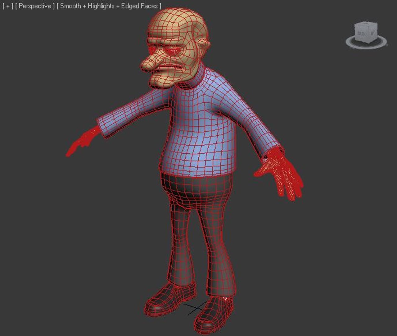Free Obj Model Cartoon Character Old Man