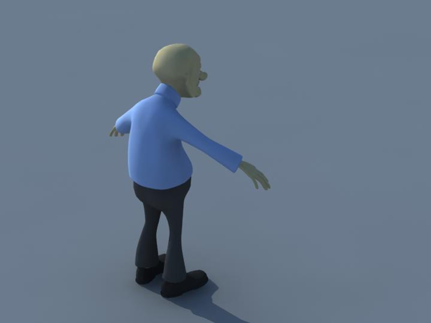 Free Obj Model Cartoon Character Old Man