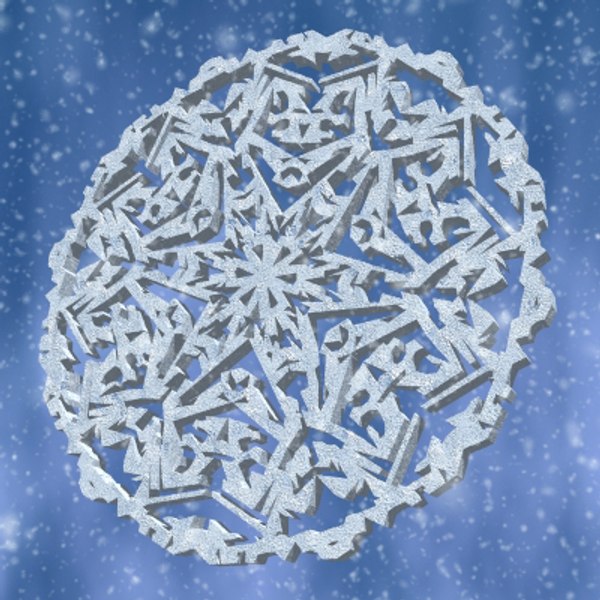 3d set snowflakes