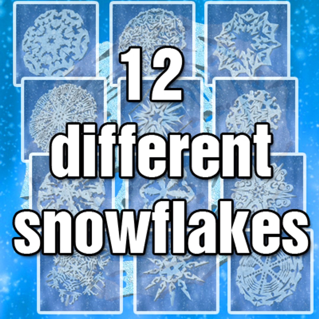 3d Set Snowflakes