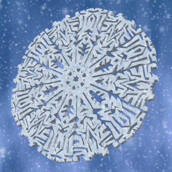 3d set snowflakes