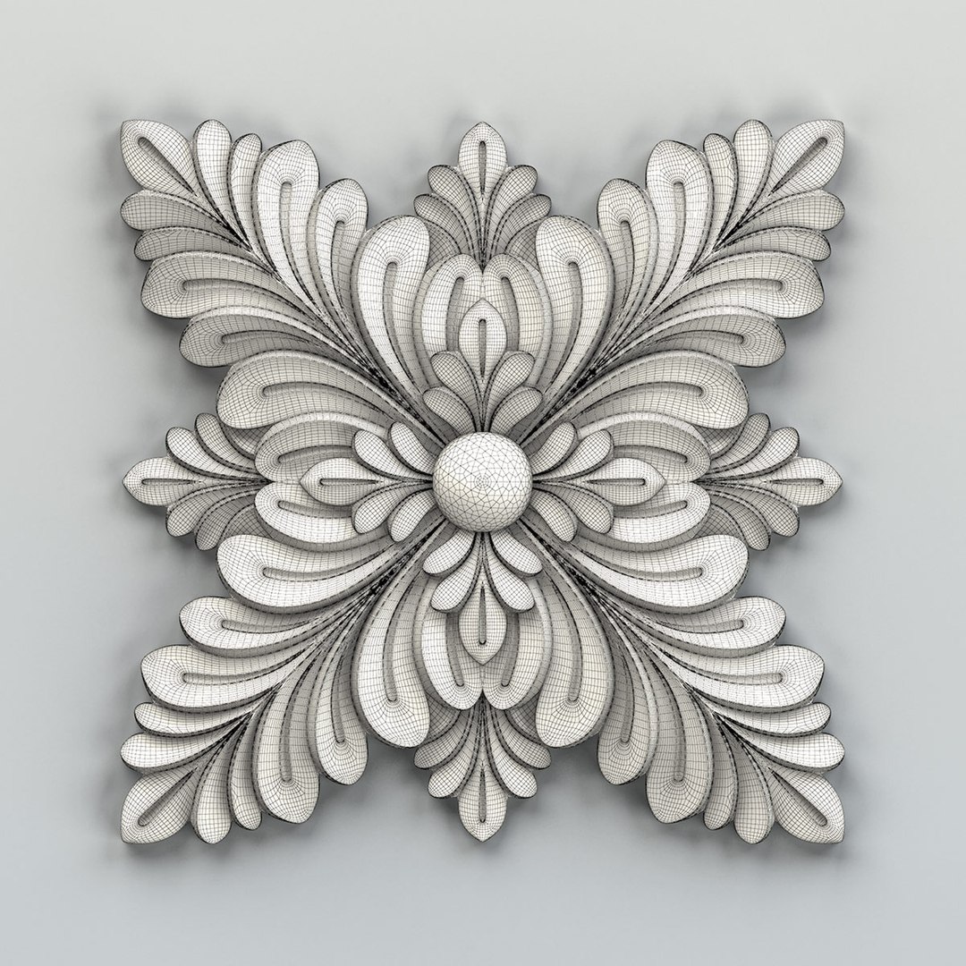 3D Model Cnc Rosette Square - TurboSquid 1688897