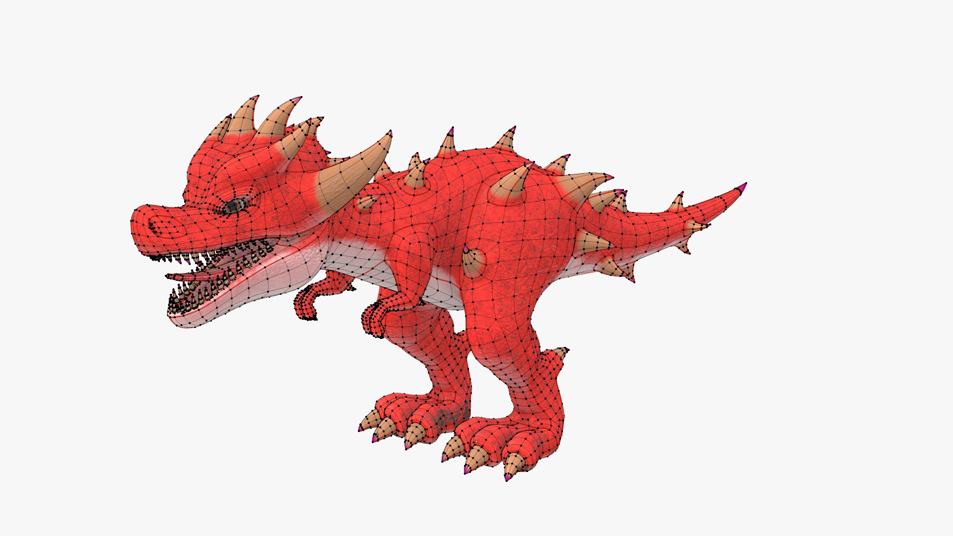 Spike - The Red Dinosaur 3D - TurboSquid 2006644
