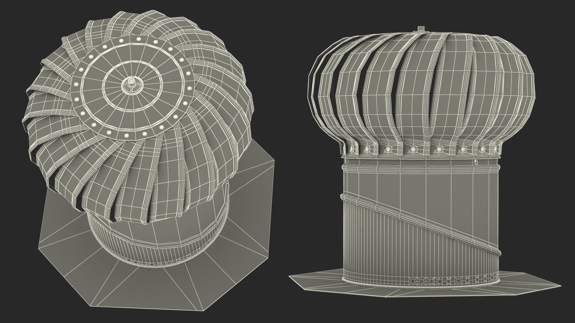 3D roof turbine vent model - TurboSquid 1509536