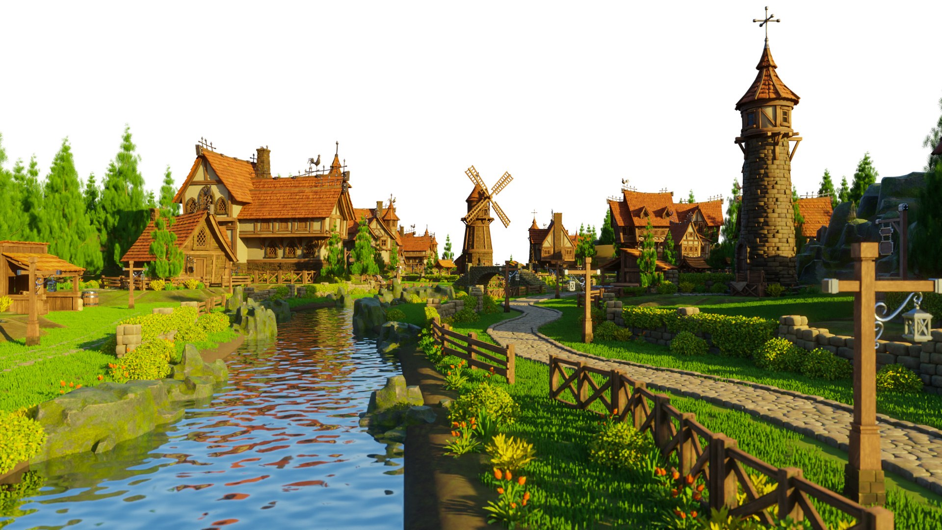 STYLIZED MEDIEVAL BUILDING ENVIRONMENT SCENE WITH ALL THE ASSET 3D ...