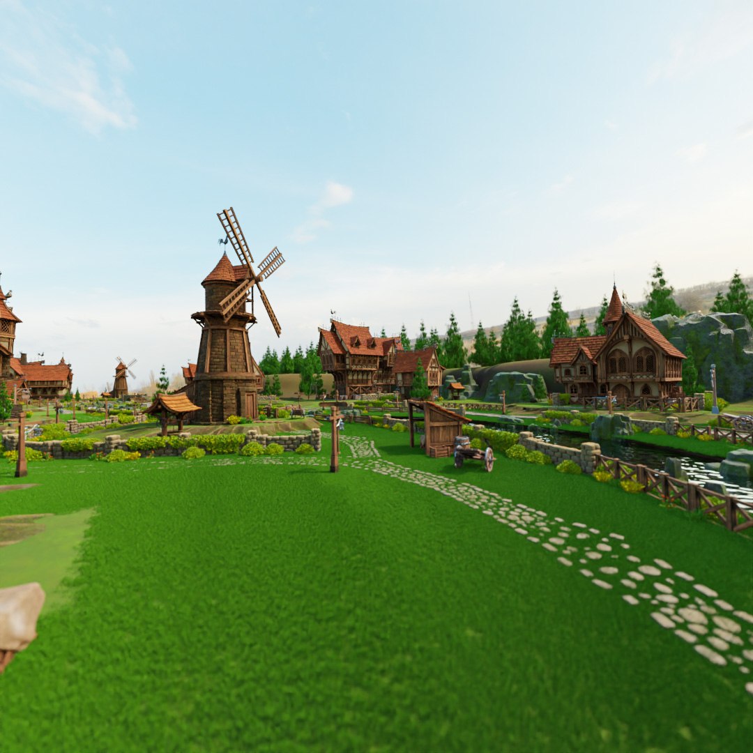 STYLIZED MEDIEVAL BUILDING ENVIRONMENT SCENE WITH ALL THE ASSET 3D ...