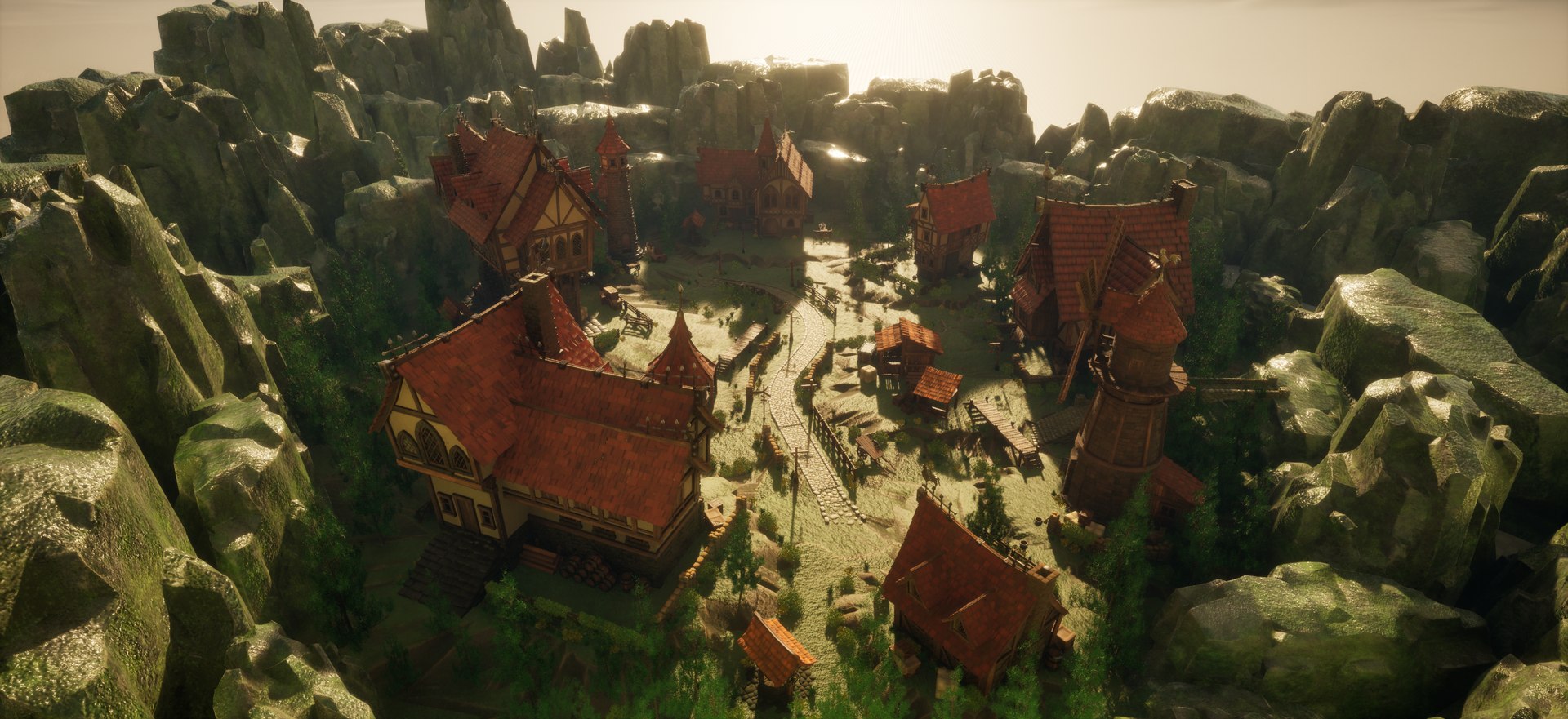 STYLIZED MEDIEVAL BUILDING ENVIRONMENT SCENE WITH ALL THE ASSET 3D ...