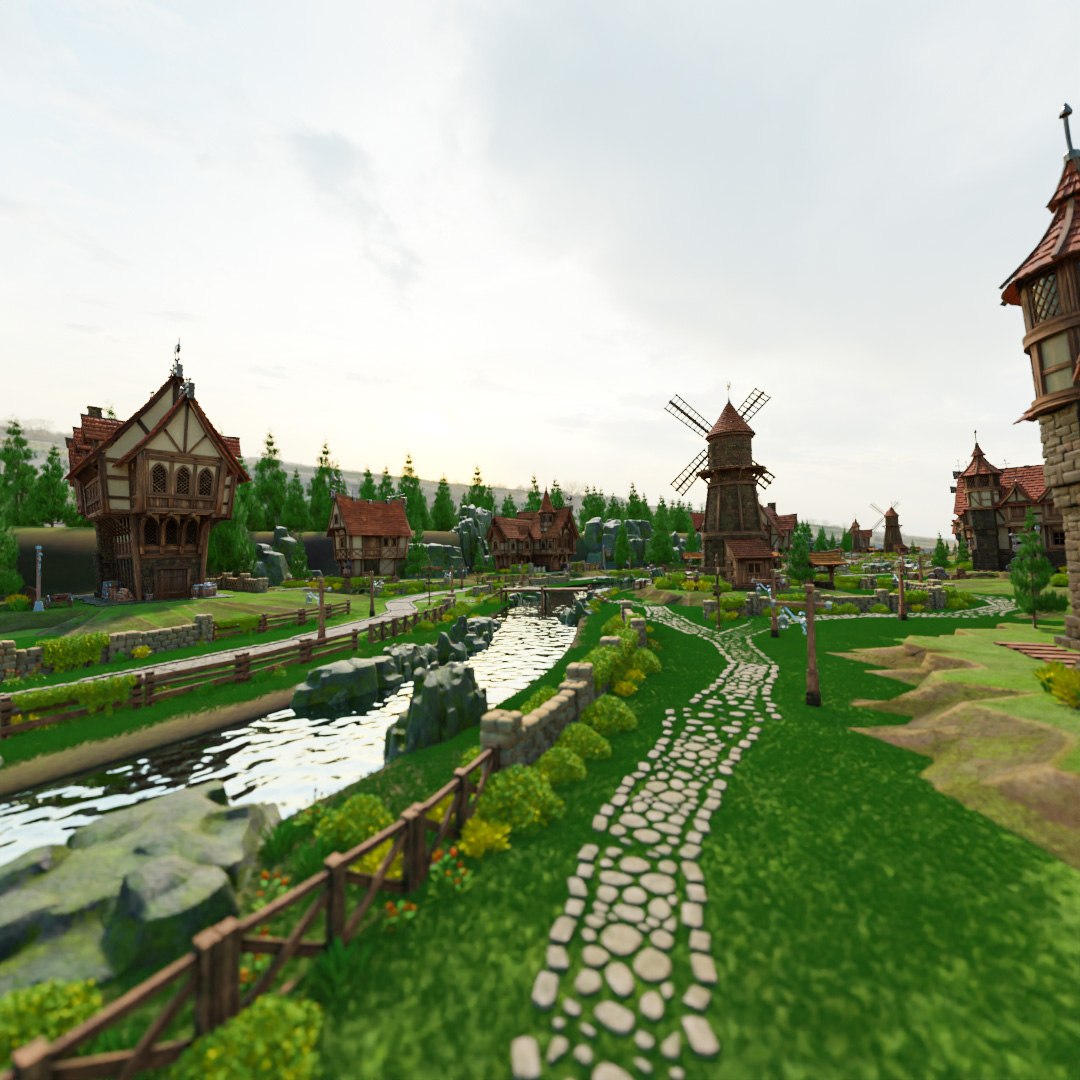 STYLIZED MEDIEVAL BUILDING ENVIRONMENT SCENE WITH ALL THE ASSET 3D ...