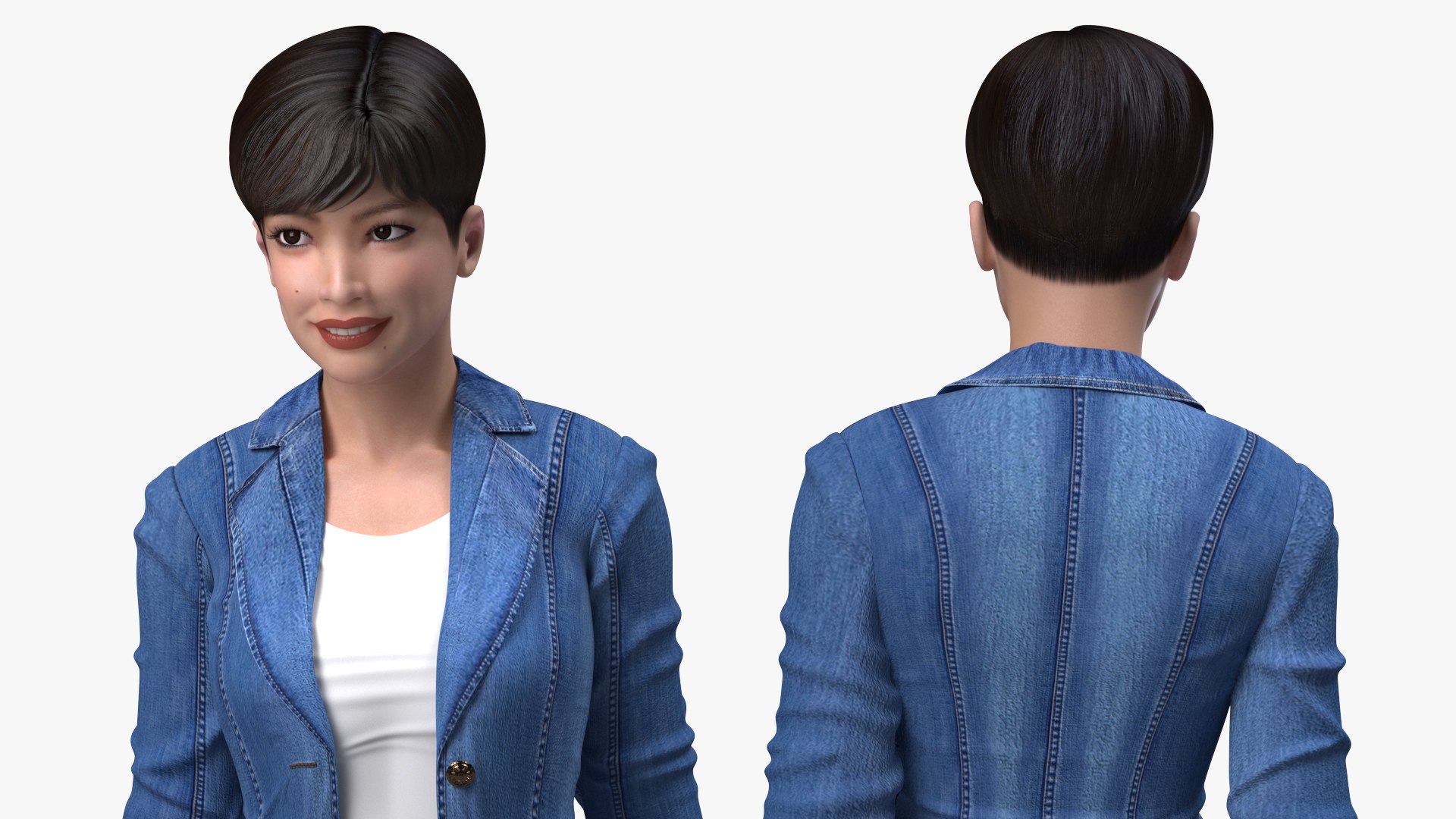 3D Asian Street Fashion Woman Standing Pose Model - TurboSquid 1782477