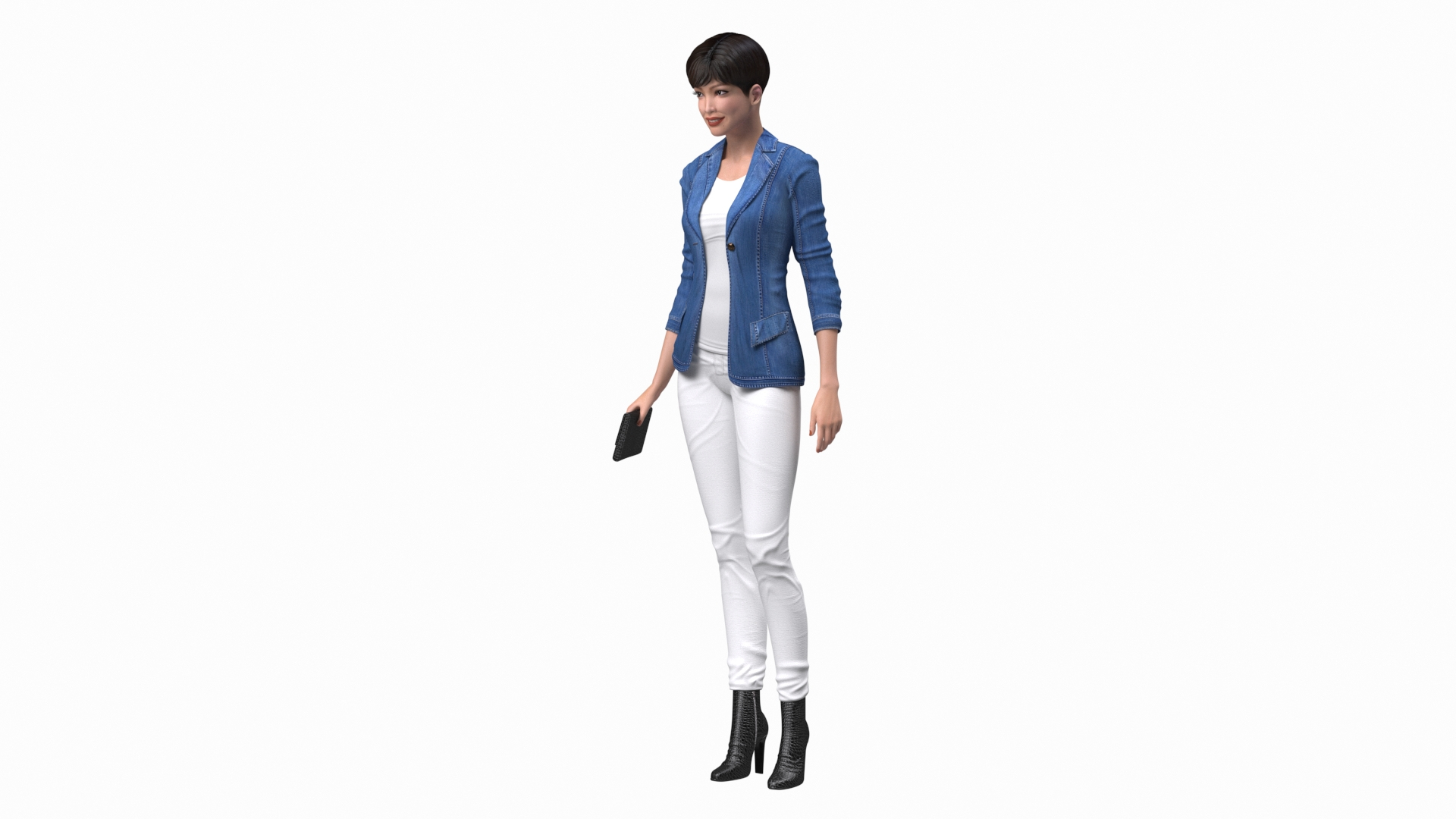3D Asian Street Fashion Woman Standing Pose Model - TurboSquid 1782477