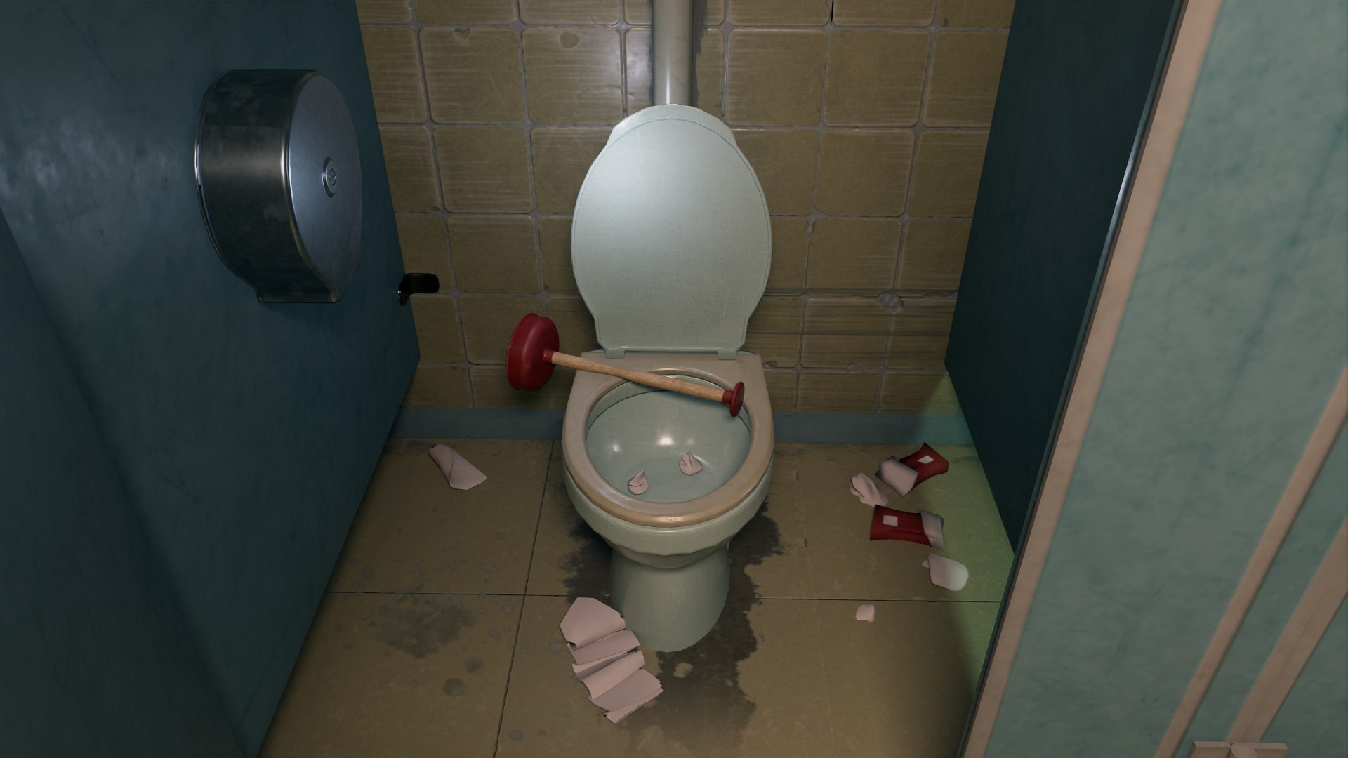 Toilet Scene 3D Model - TurboSquid 2227287