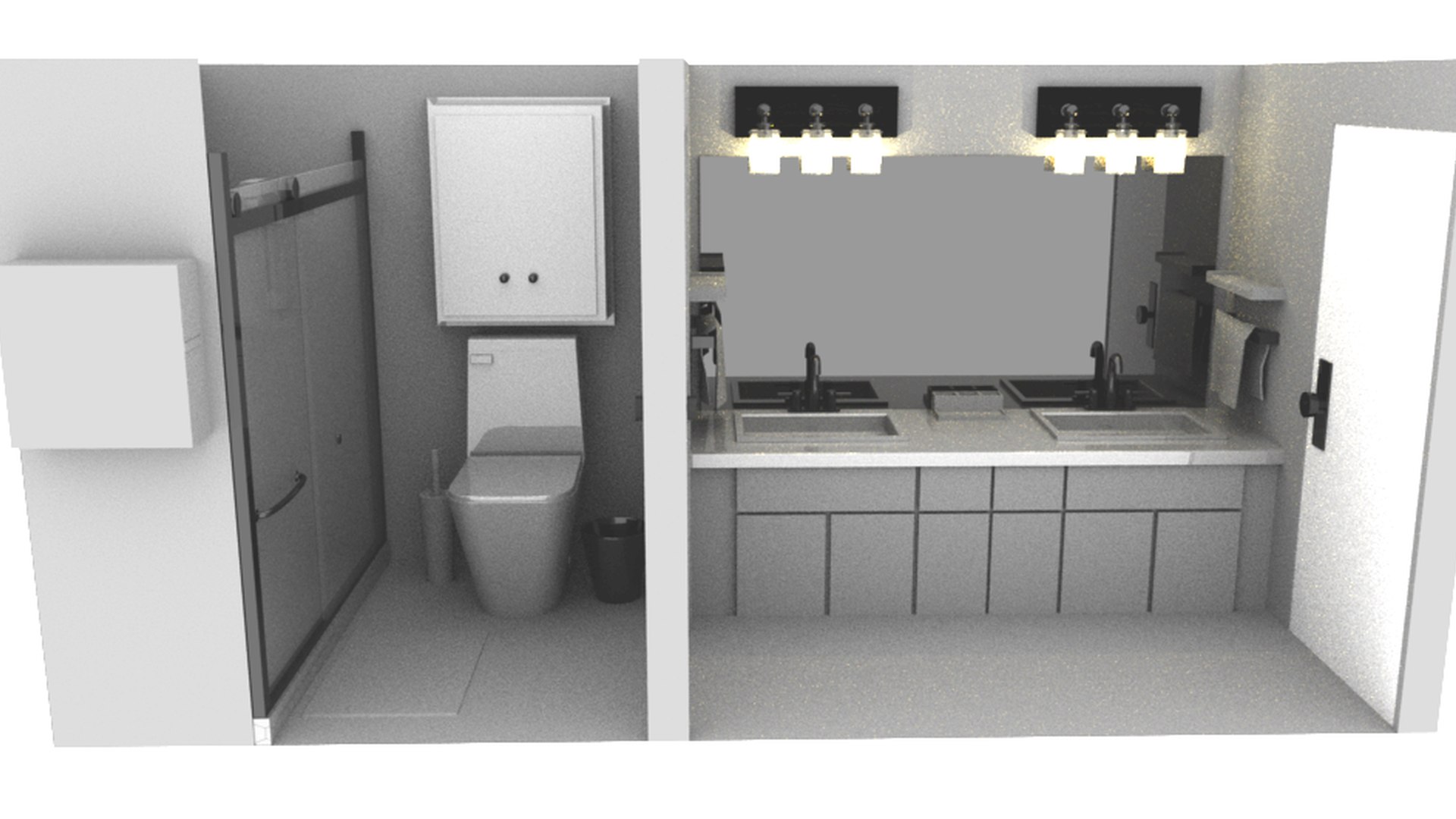 3D Simple Bathroom Set model - TurboSquid 2094471