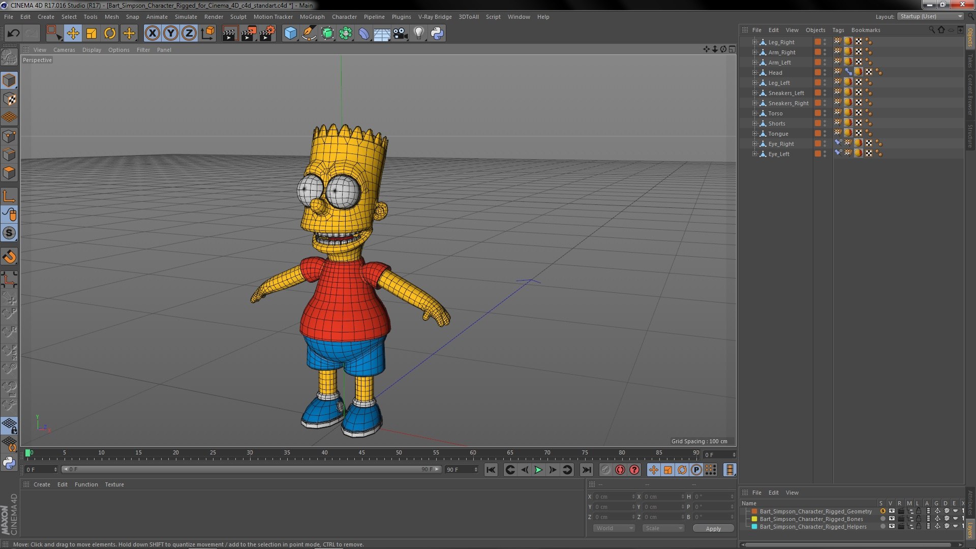 Bart Simpson Character Rigged For Cinema 4D 3D Model - TurboSquid 1964637