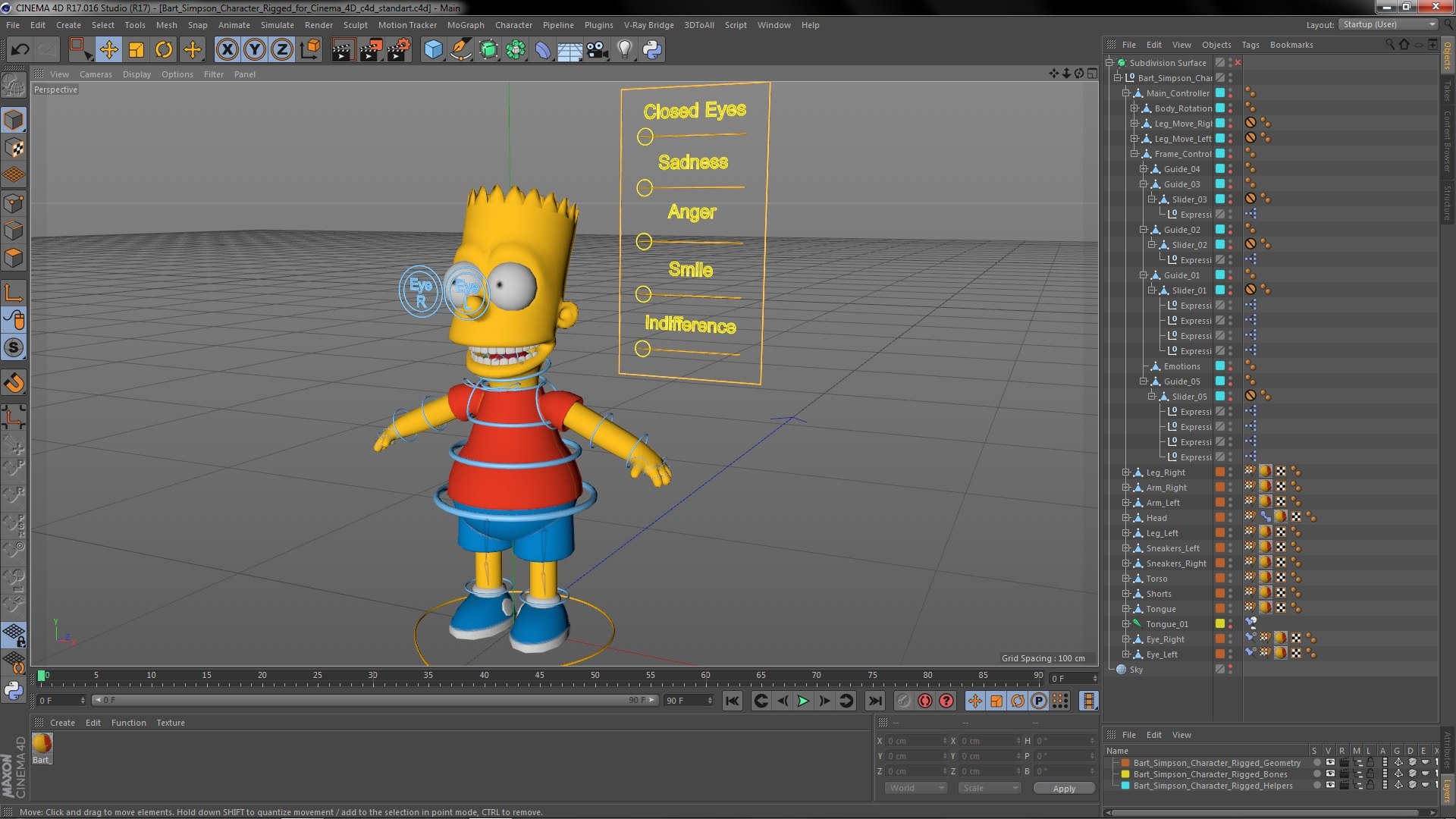 Bart Simpson Character Rigged For Cinema 4D 3D Model - TurboSquid 1964637