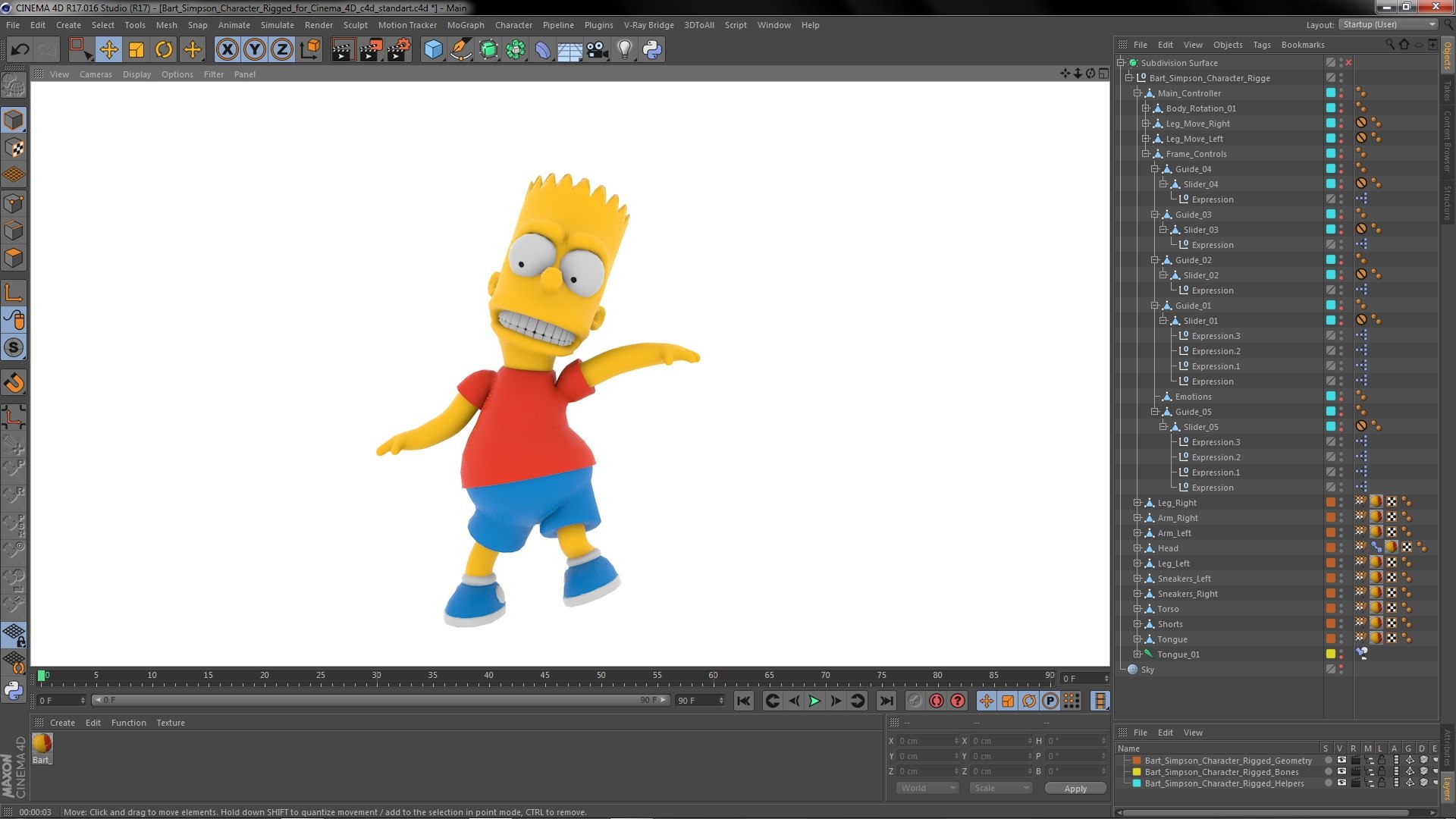Bart Simpson Character Rigged For Cinema 4D 3D Model - TurboSquid 1964637