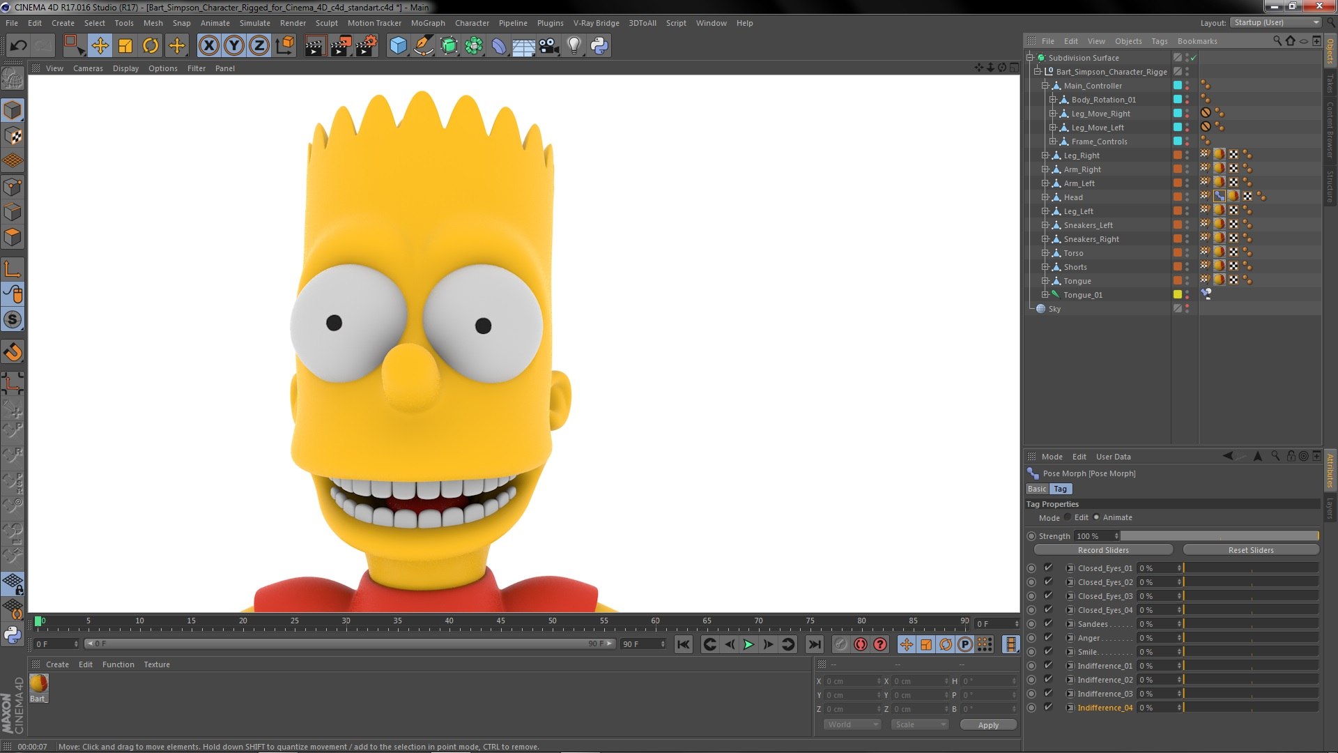 Bart Simpson Character Rigged For Cinema 4D 3D Model - TurboSquid 1964637