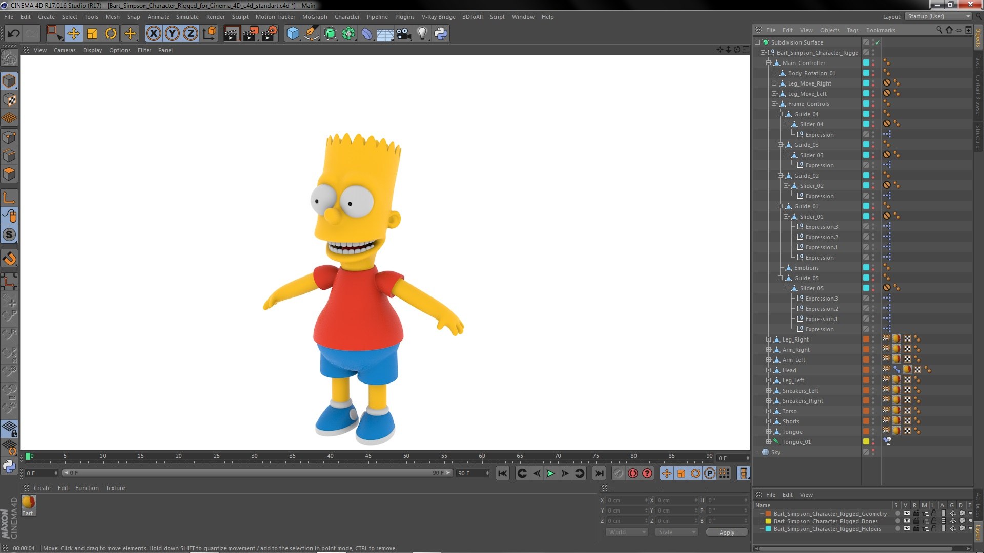 Bart Simpson Character Rigged For Cinema 4D 3D Model - TurboSquid 1964637