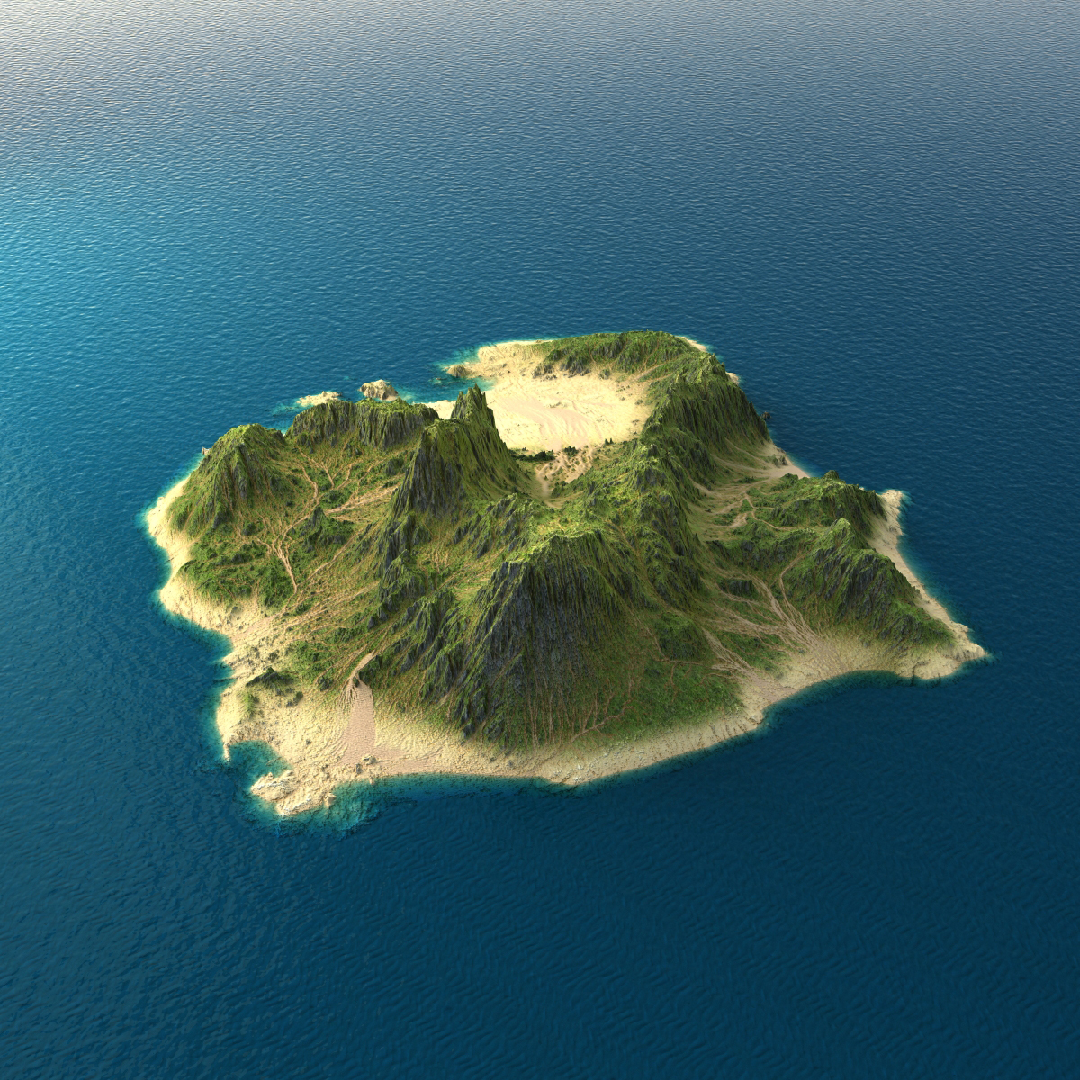 tropical island terrain 1 3d max