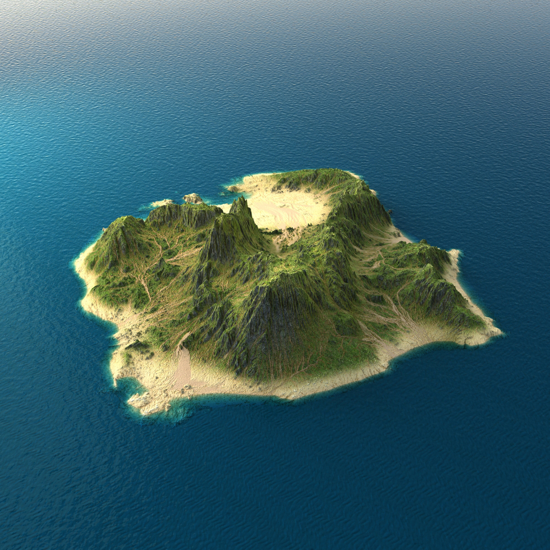 tropical island terrain 1 3d max