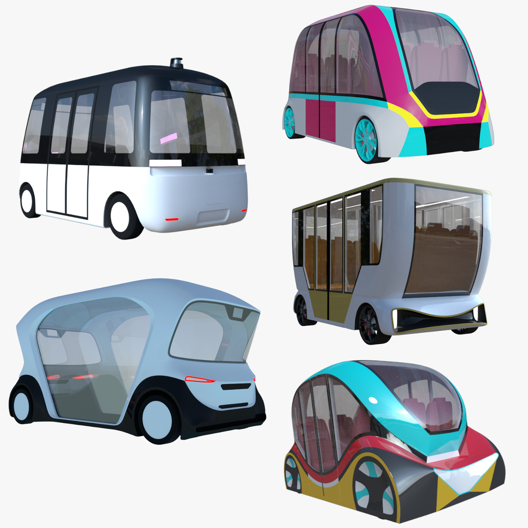 3D Shuttle buses collection model - TurboSquid 1759207