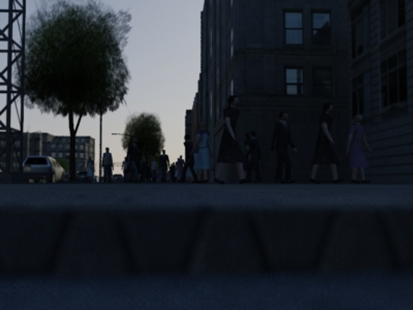 Realistic Street 3d Max