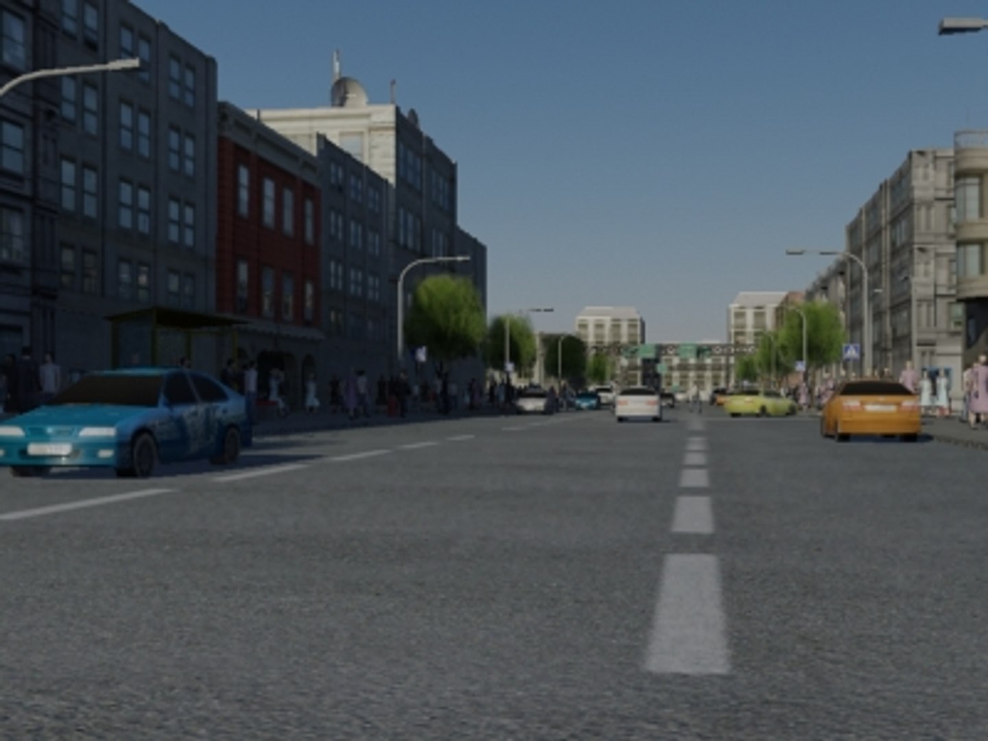 Realistic Street 3d Max