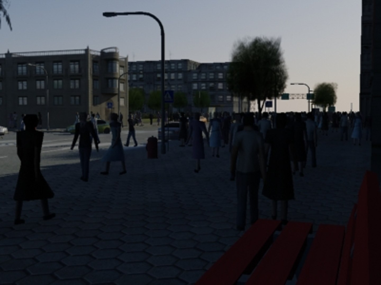 Realistic Street 3d Max