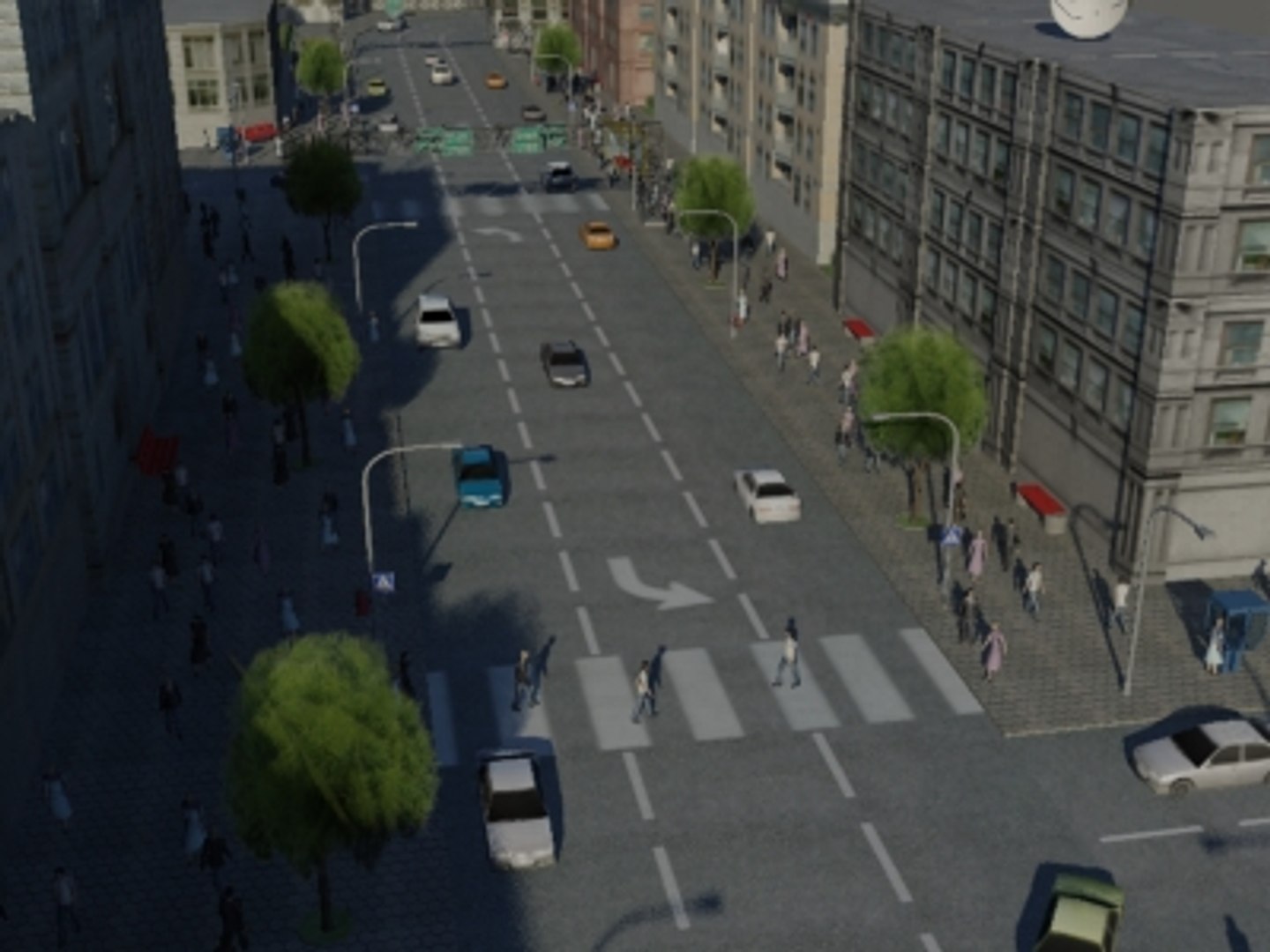 Realistic Street 3d Max