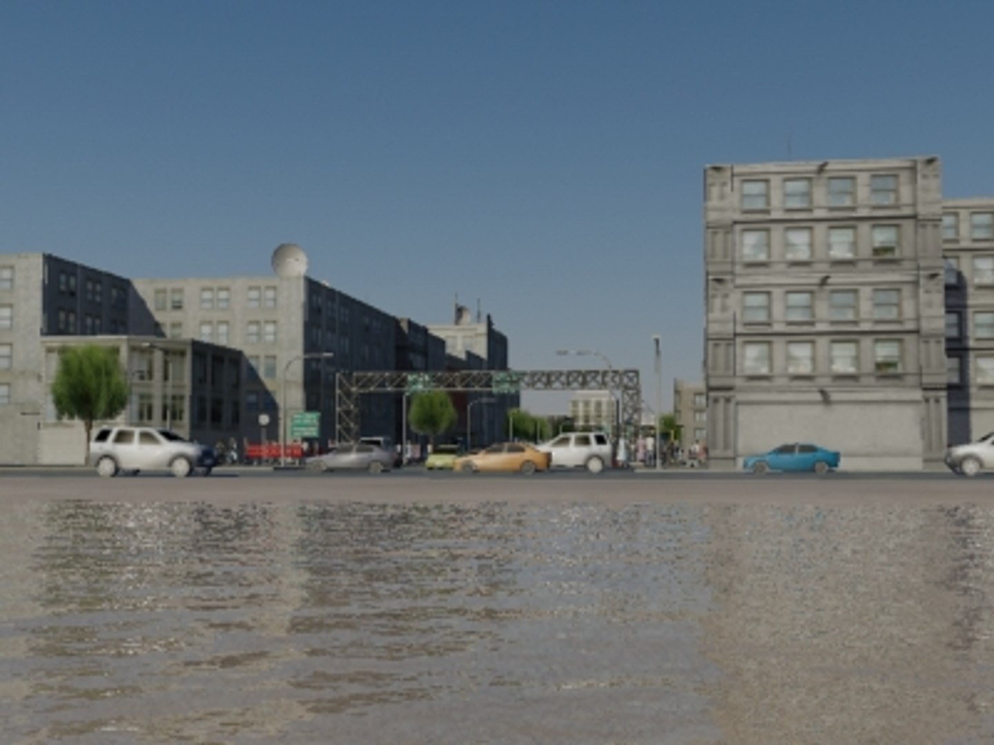 Realistic Street 3d Max