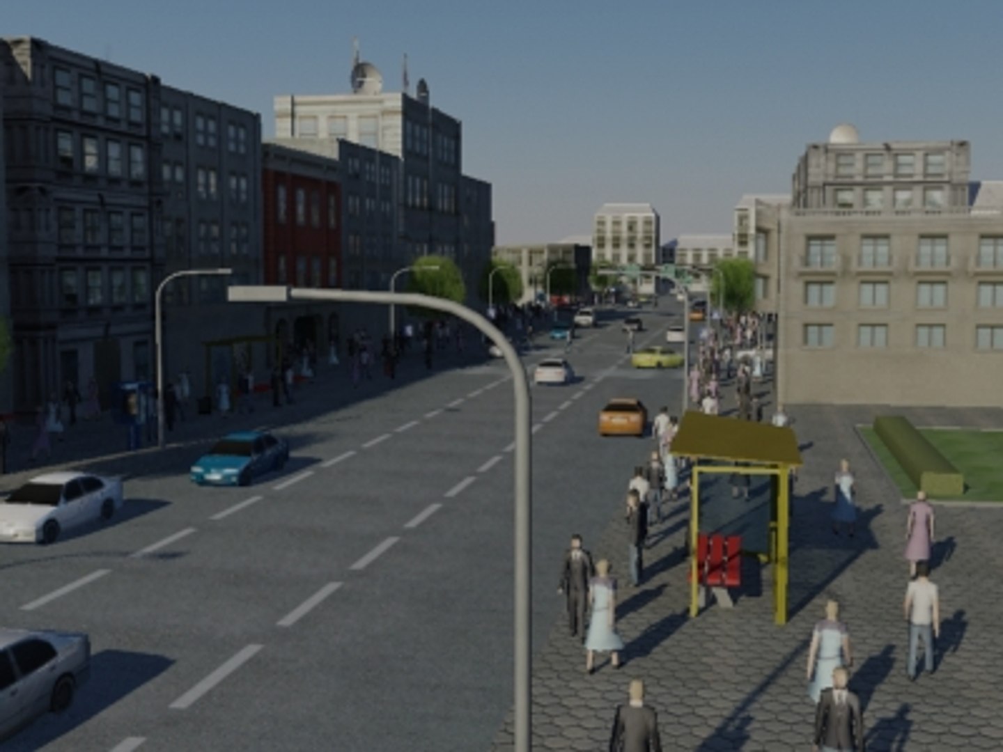 Realistic Street 3d Max