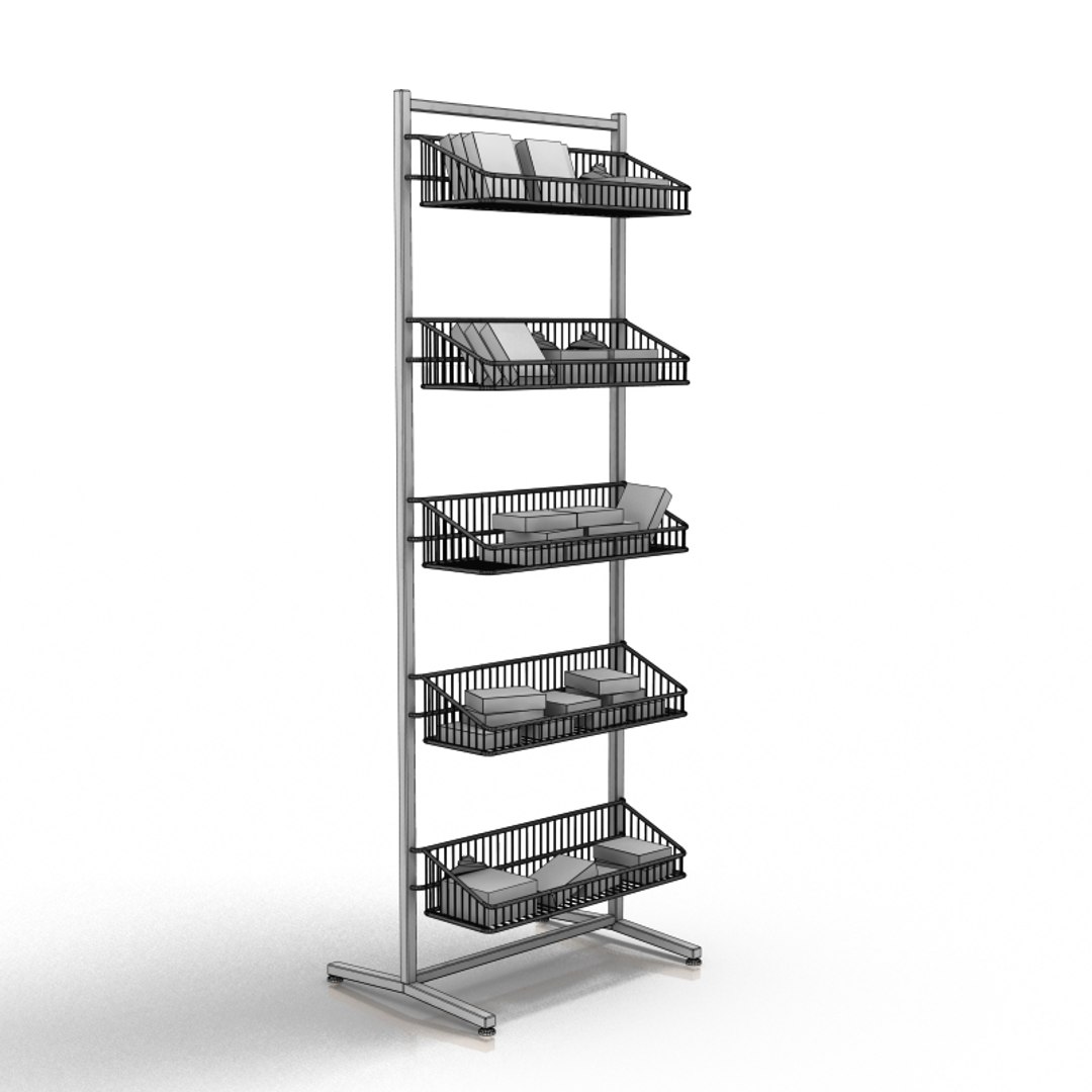 3d Model Supermarket Rack Goods