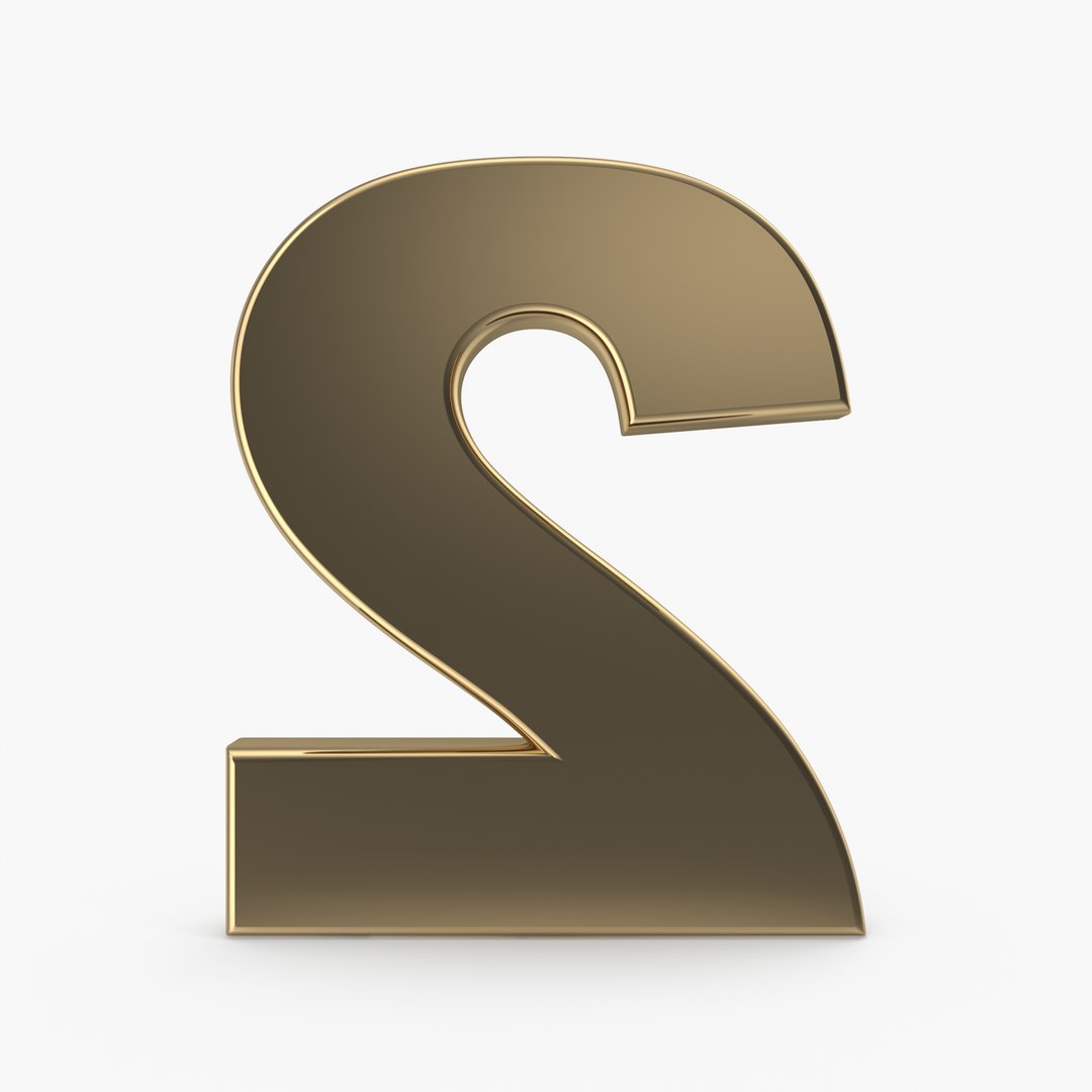 3D Number 1 Digit Two Gold Model - TurboSquid 1909120