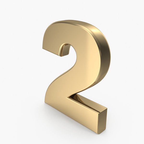 modelo 3d Number 1 digit two gold - TurboSquid 1909120