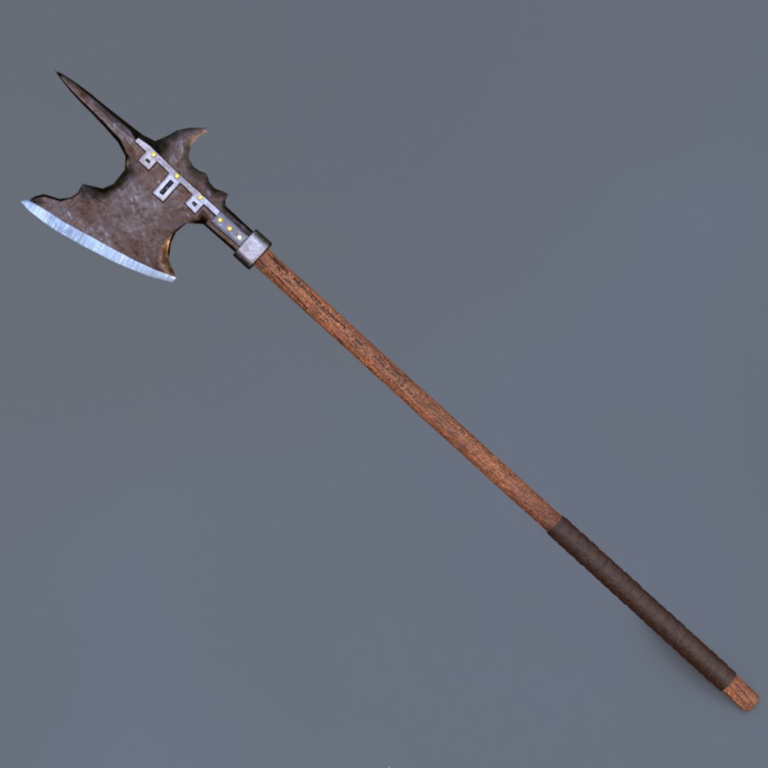 Medieval Halberd With Jewels 3D Model - TurboSquid 2254386